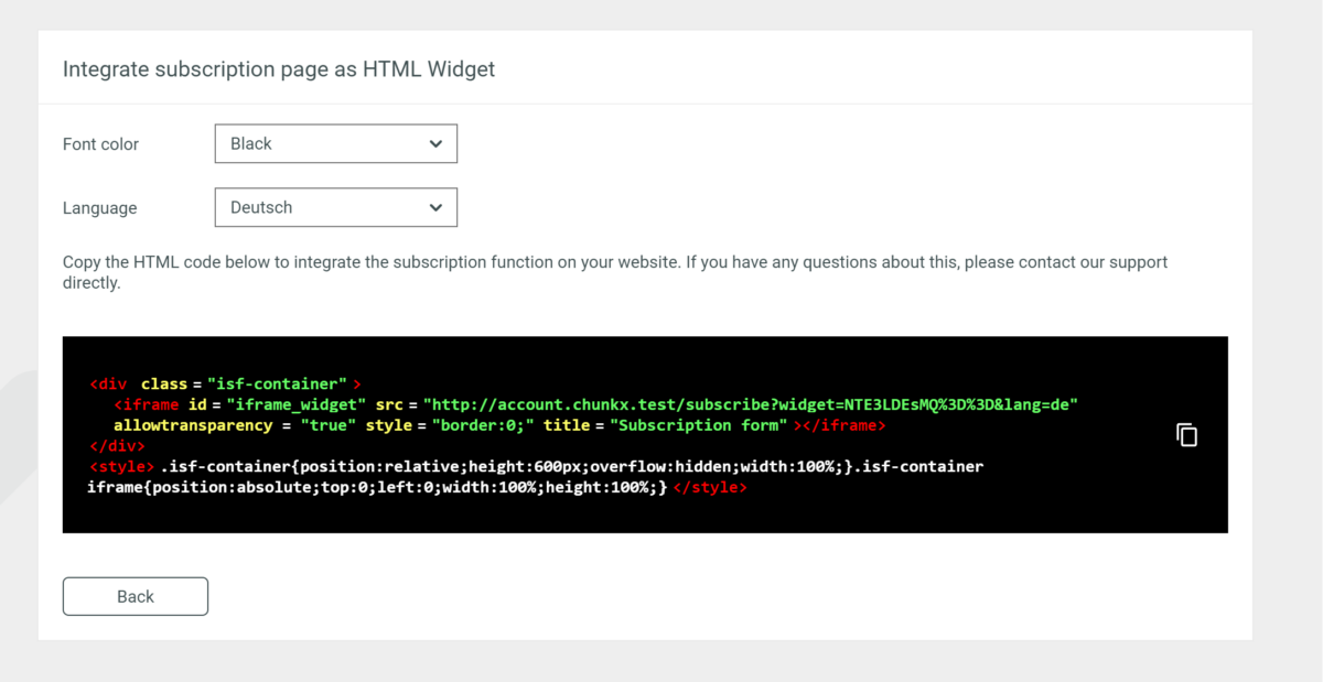 chunkx - Neue Integration: HTML Widgets